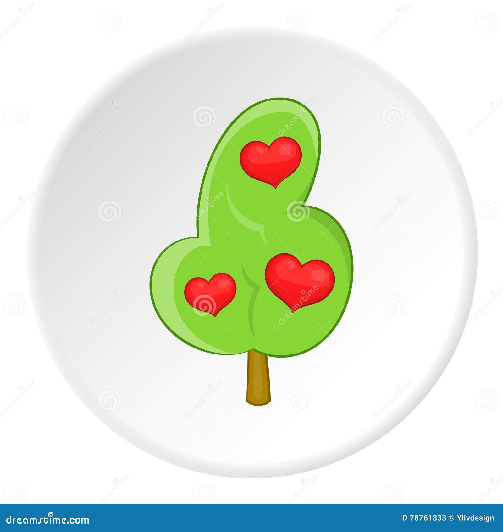 Heart Tree Icon, Flat Style Stock Vector - Illustration of tree, forest ...