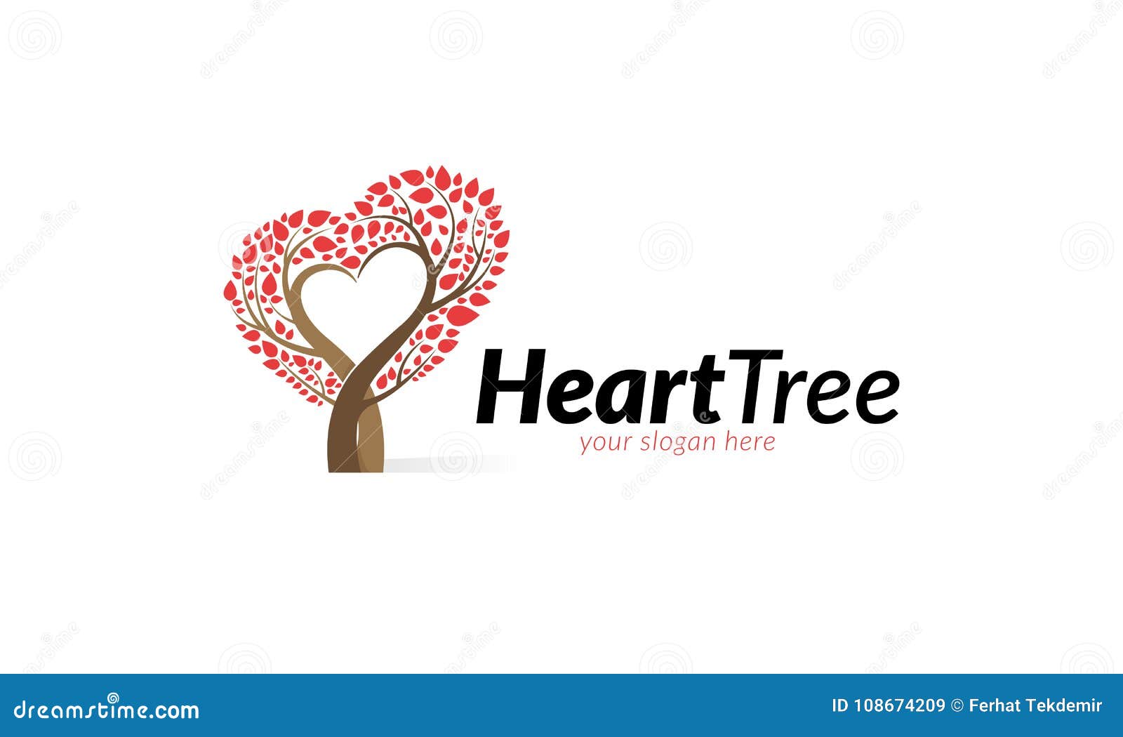 Heart Tree Logo Template stock vector. Illustration of leaf - 108674209