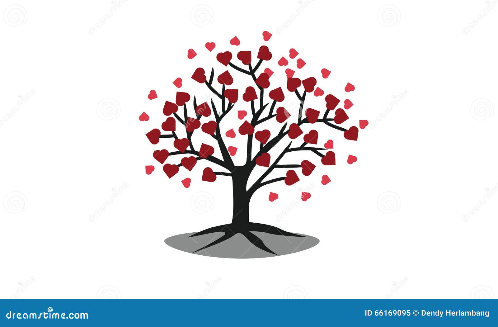Heart Tree Vector stock illustration. Illustration of shadow - 66169095