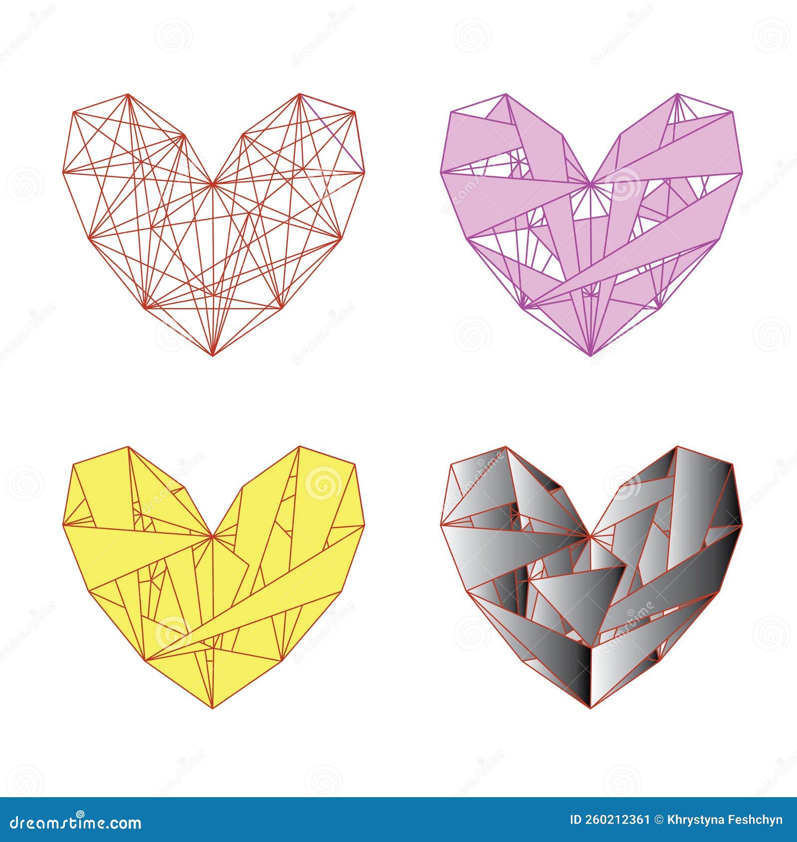 Heart of triangles stock image. Image of geometry, vector - 260212361