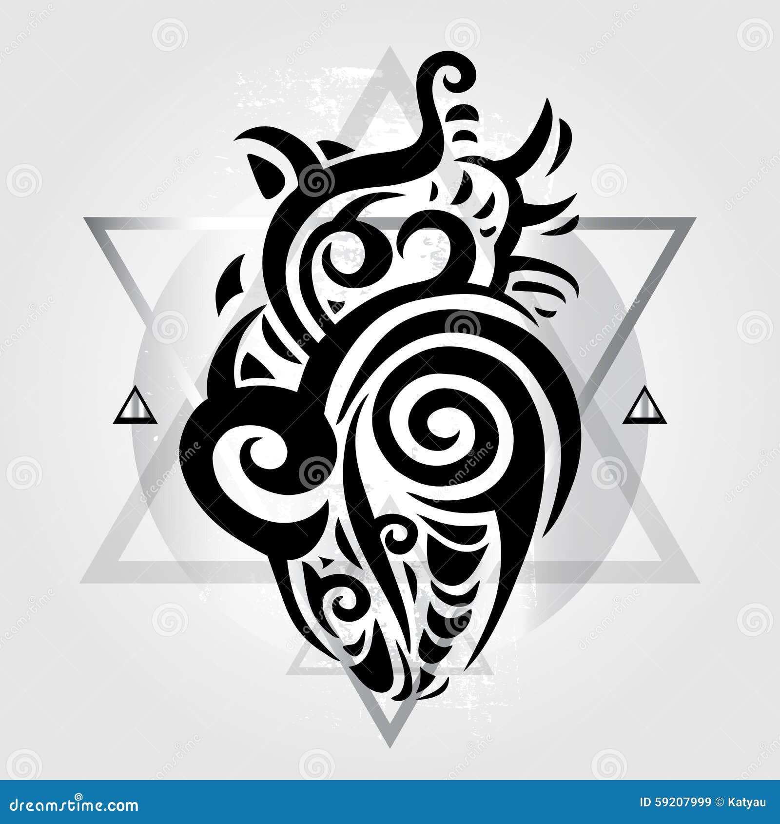 Heart. Tribal pattern stock vector. Illustration of pink - 59207999