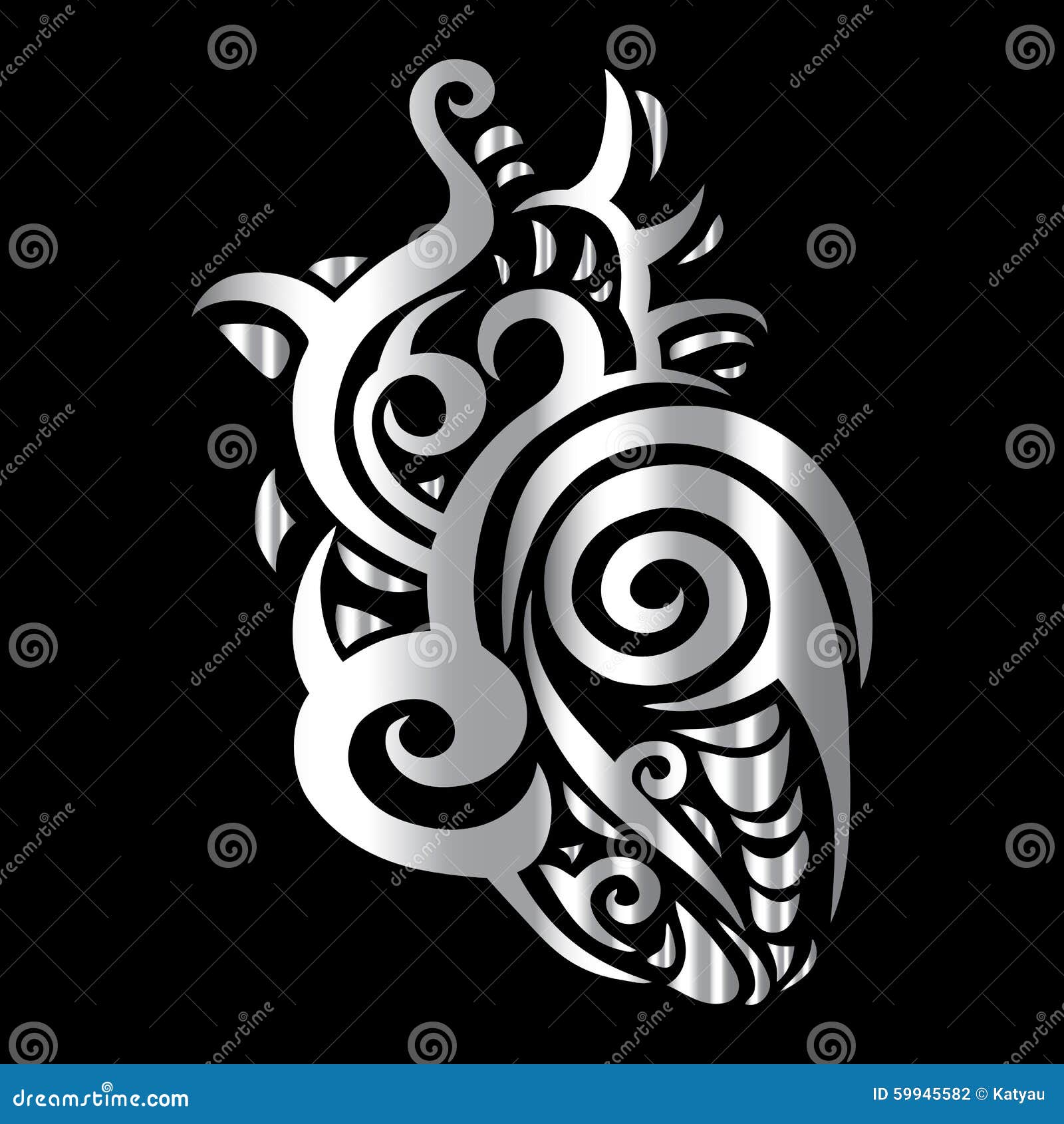 Heart. Tribal pattern stock vector. Illustration of luxury - 59945582
