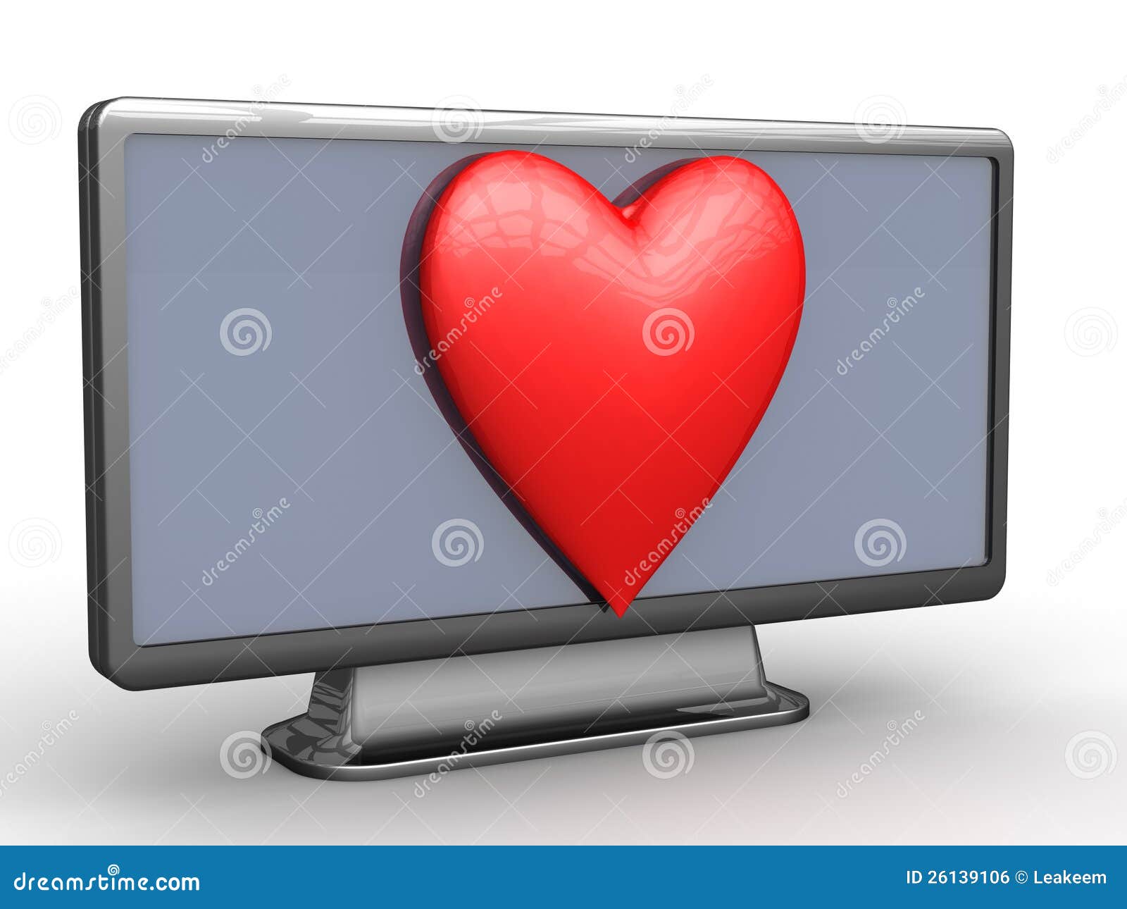Heart on TV stock illustration. Illustration of liquid - 26139106