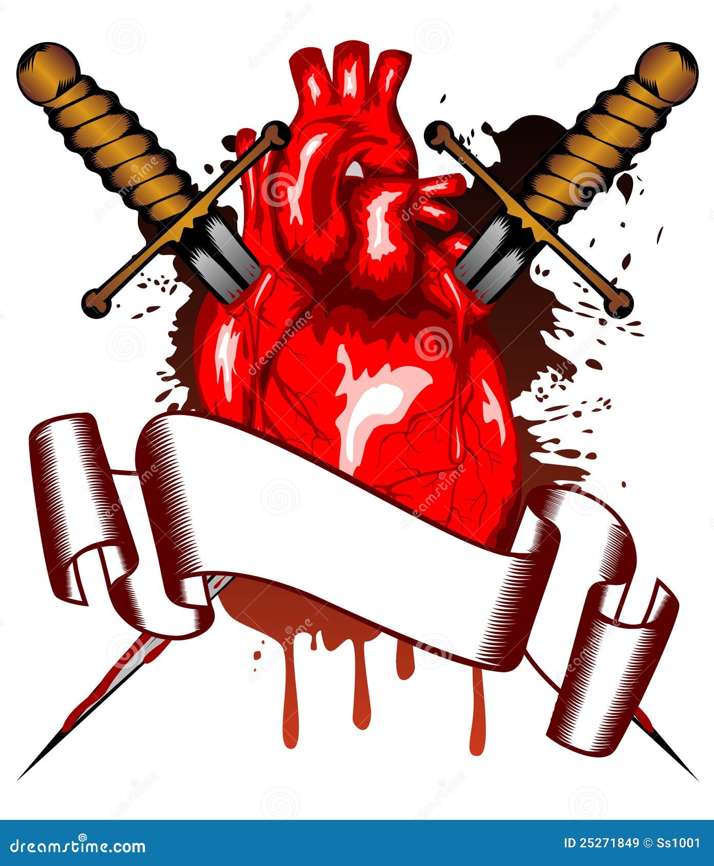 Eye Human With Daggers Tattoo Studio Graphic Cartoon Vector ...