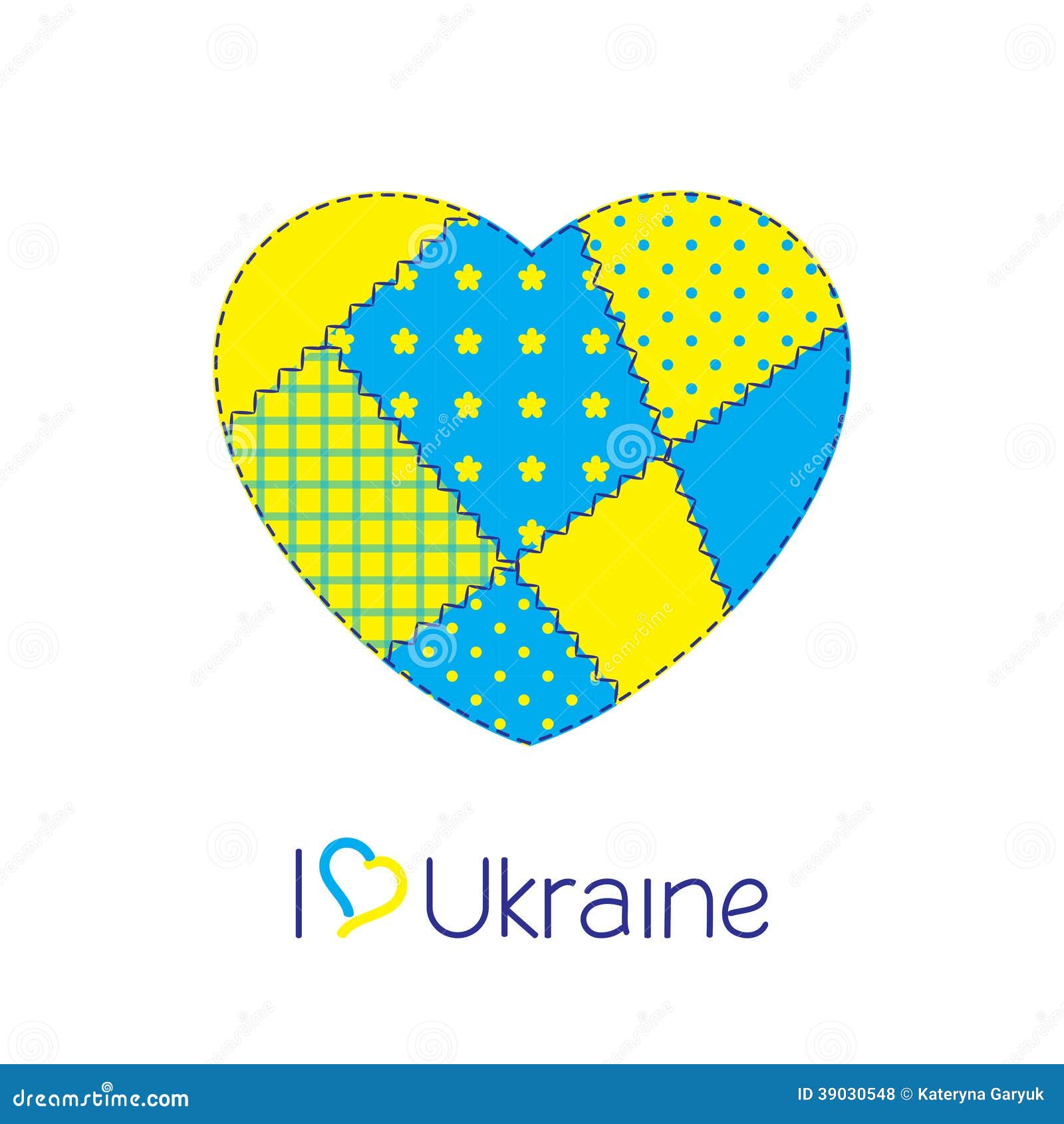 Heart of Ukraine stock vector. Illustration of dotted - 39030548