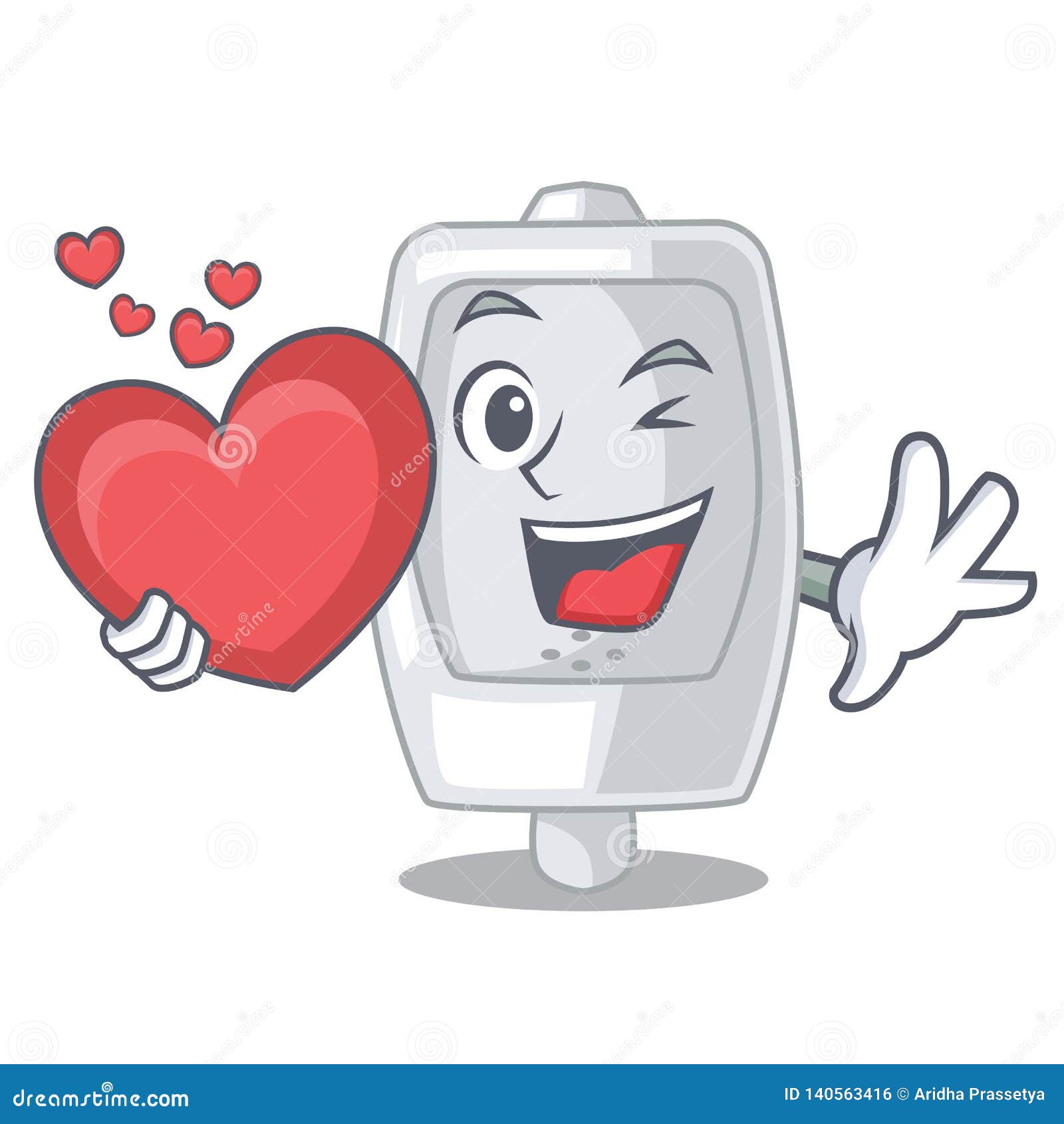 With Heart Urinal in the a Cartoon Bathroom Stock Vector - Illustration ...