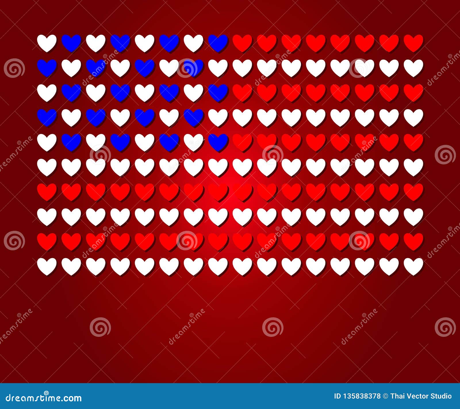 Heart USA Flag Love Concept Design Stock Illustration - Illustration of ...