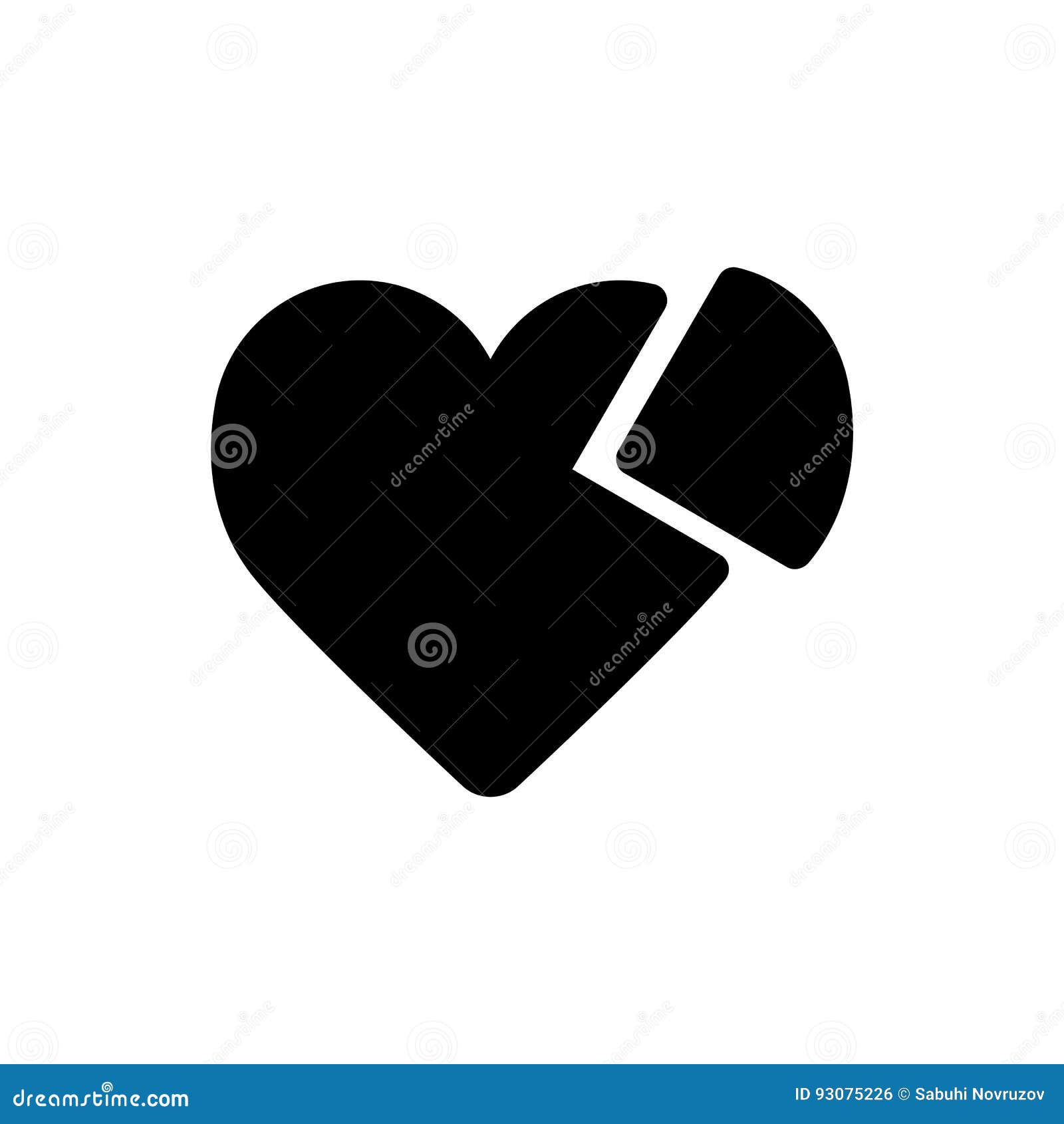 Heart Vector Icon. Black and White Love Illustration. Solid Linear Icon ...