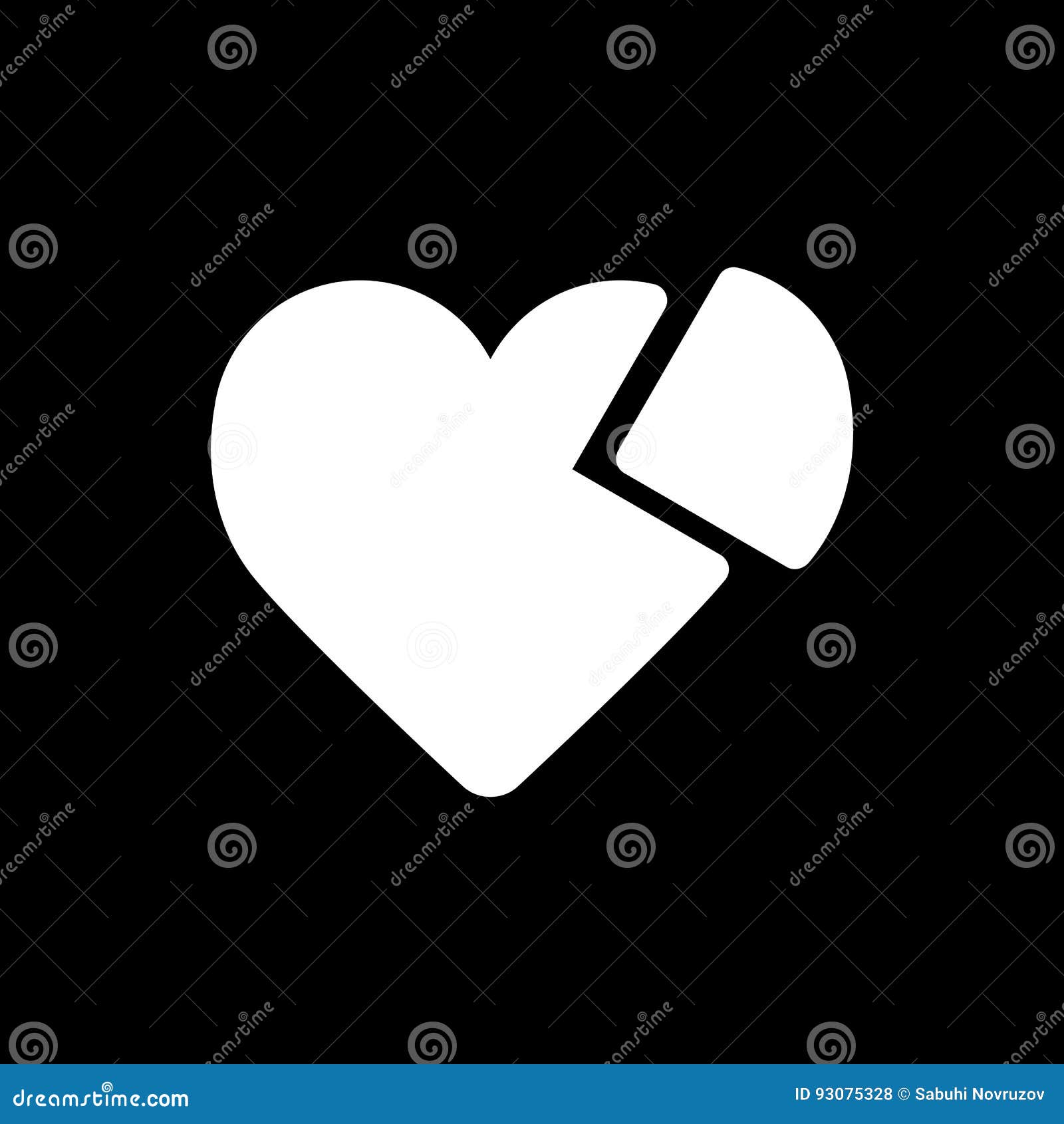 Heart Vector Icon. Black and White Love Illustration. Solid Linear Icon ...