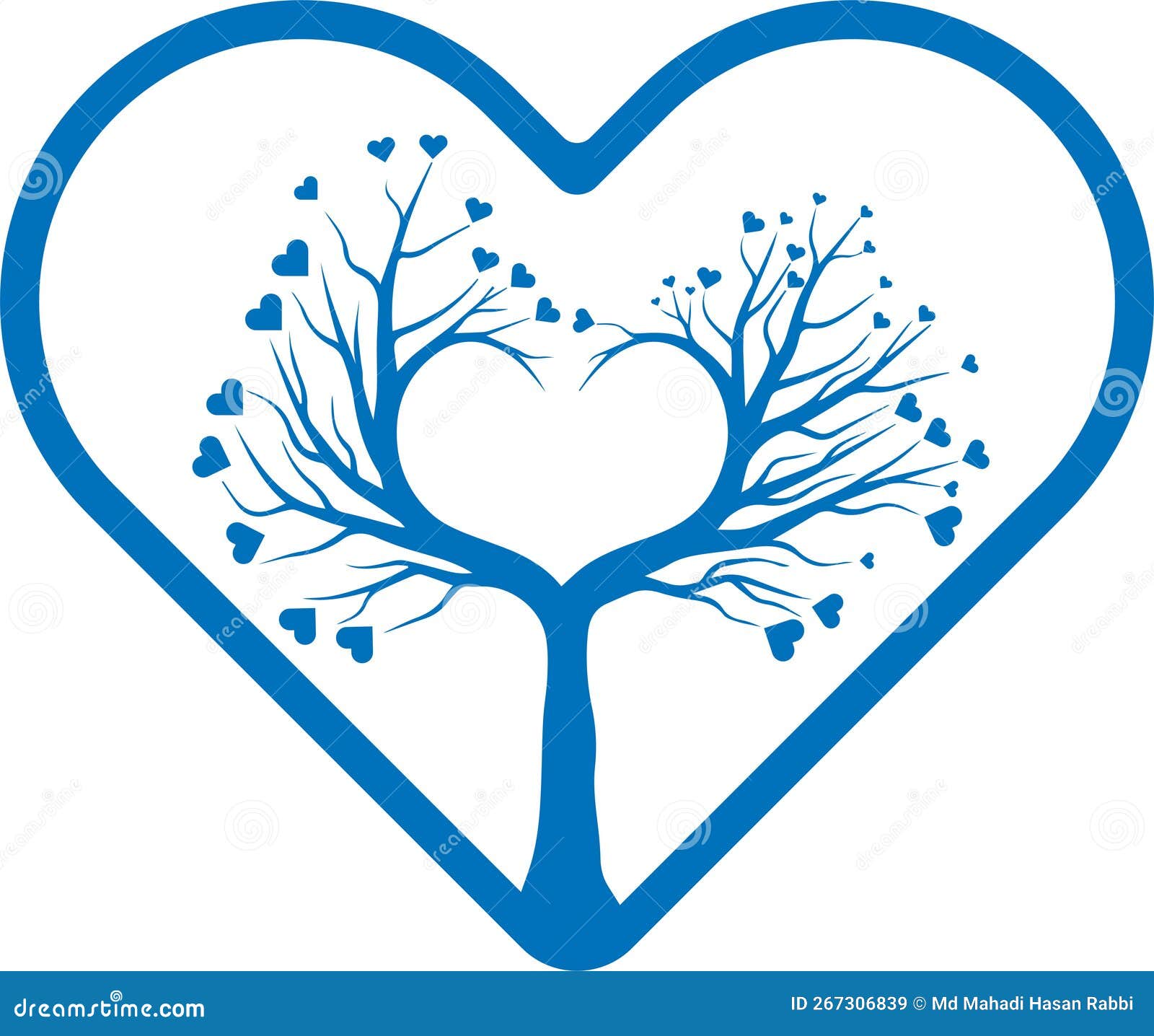 Heart Vector Icon, Love Icon, Love Tree Blue Vector Icon Stock Vector ...