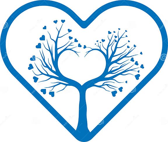 Heart Vector Icon, Love Icon, Love Tree Blue Vector Icon Stock Vector ...