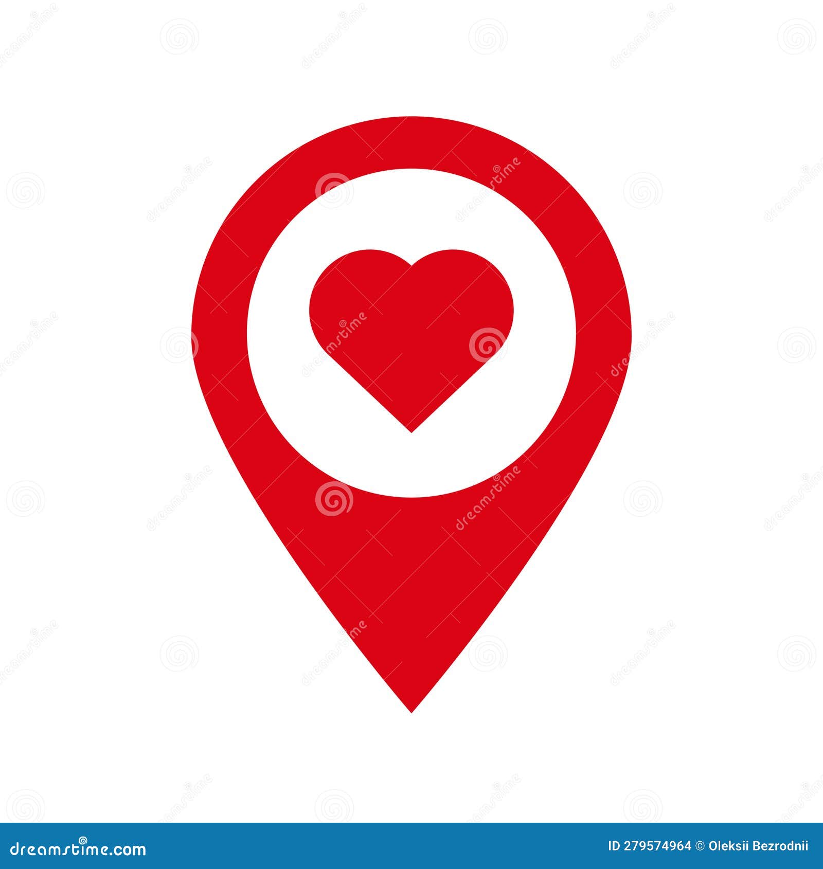 Heart vector map pin love stock illustration. Illustration of place ...
