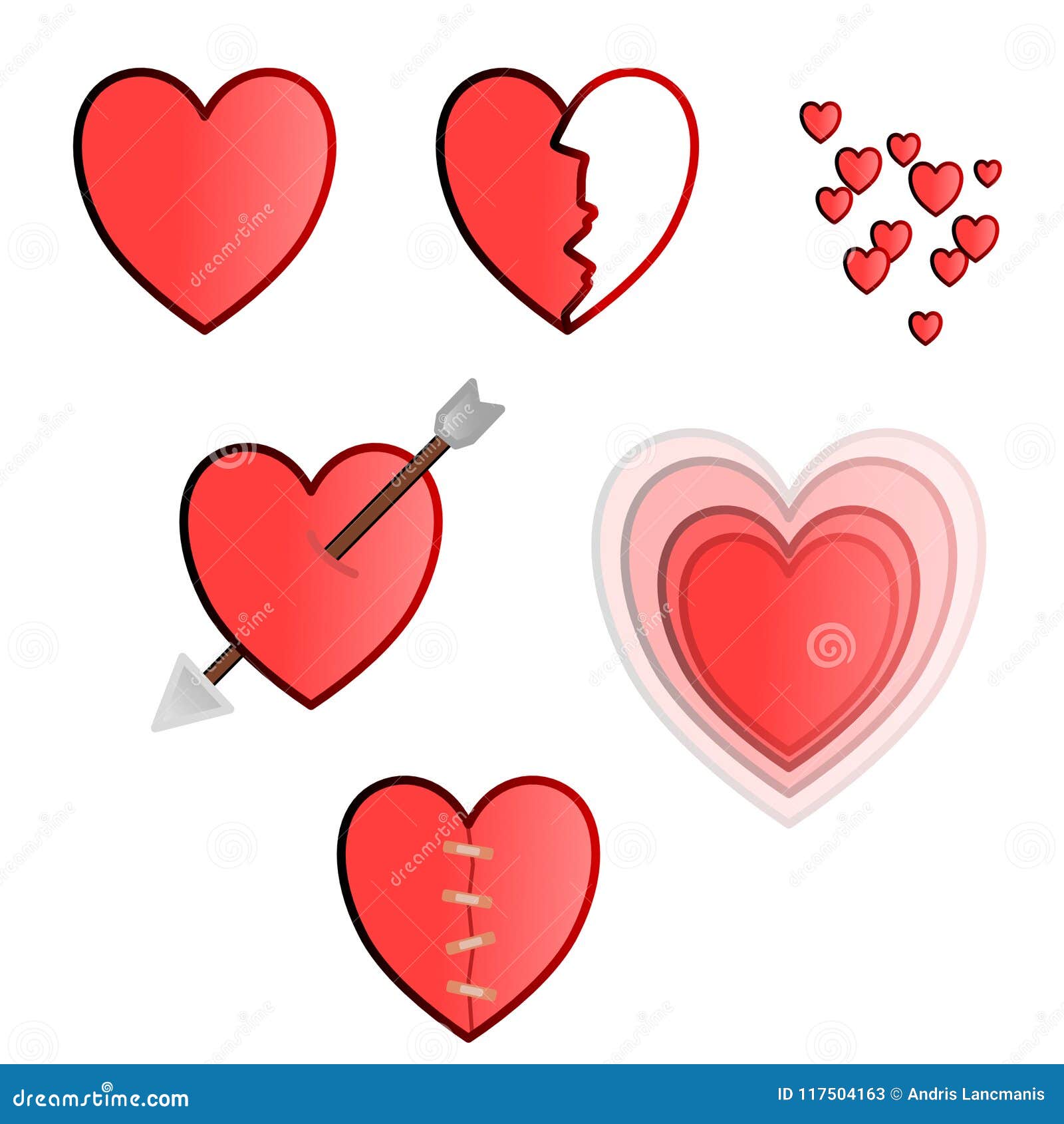 Heart Vector Pack with Many Different Styles Stock Vector ...