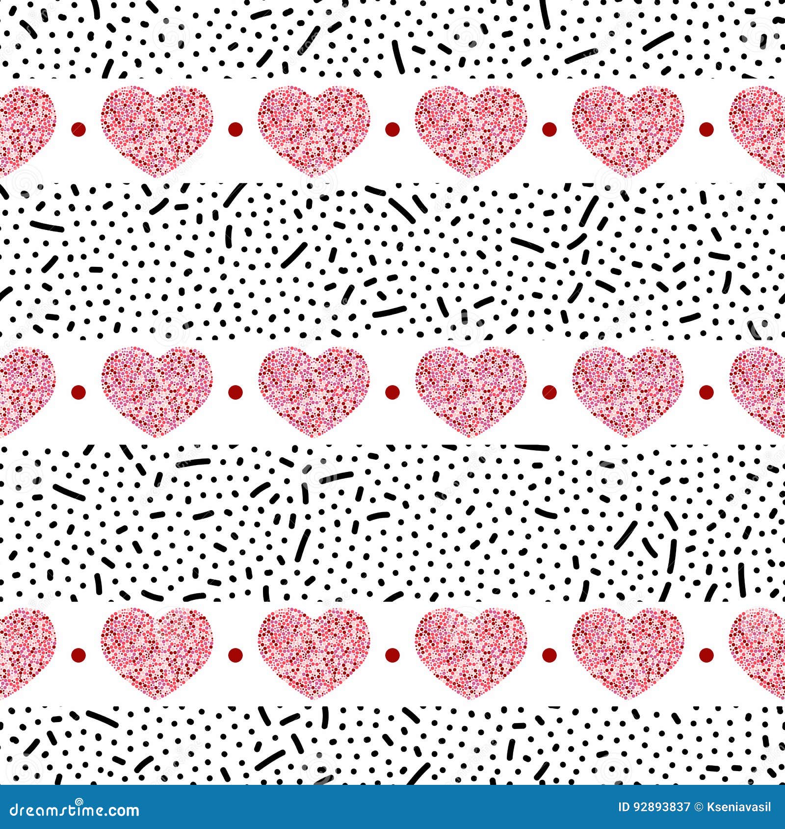 Heart vector seamless stock vector. Illustration of decorative - 92893837