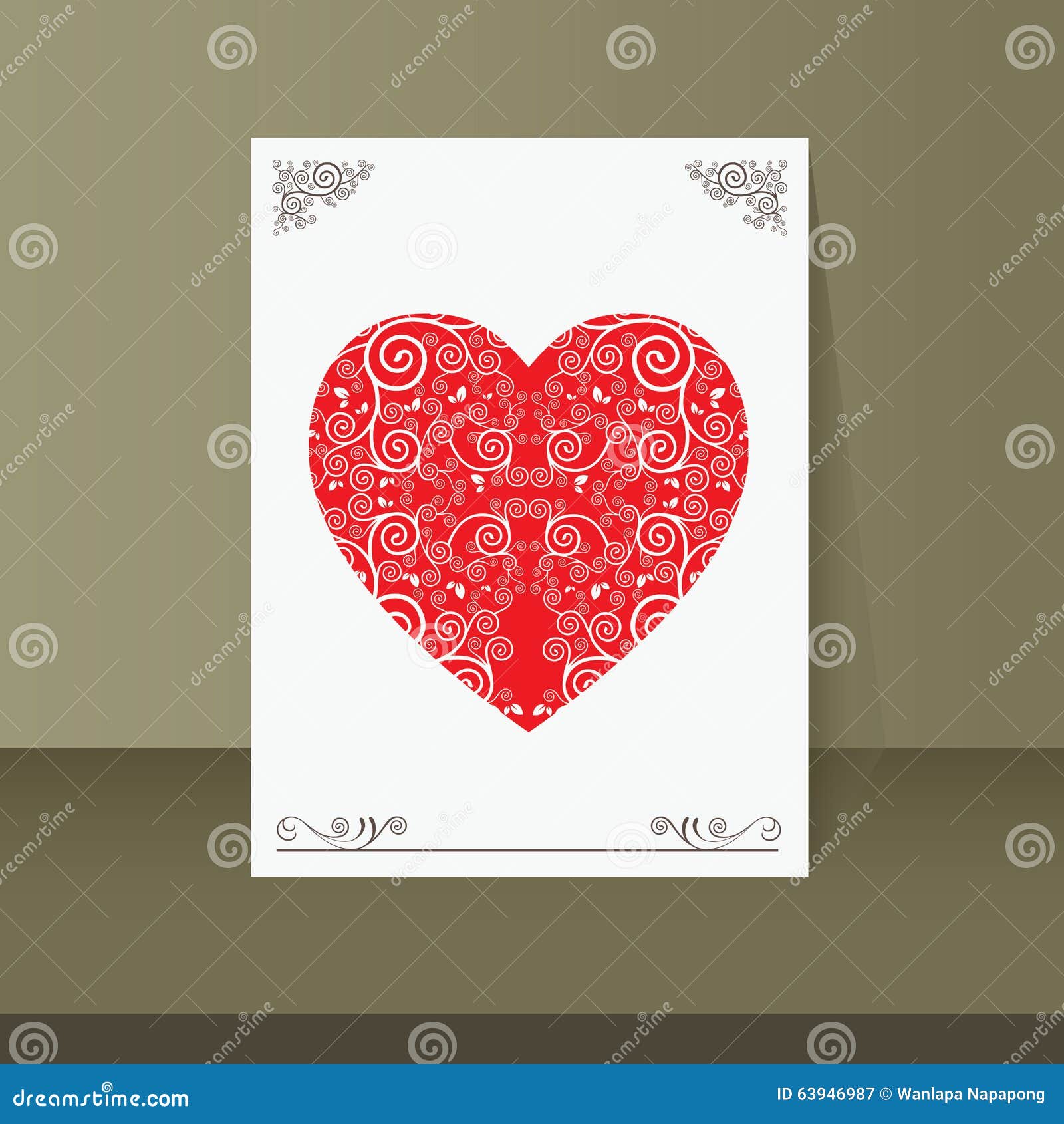 Heart vintage card design stock vector. Illustration of card - 63946987