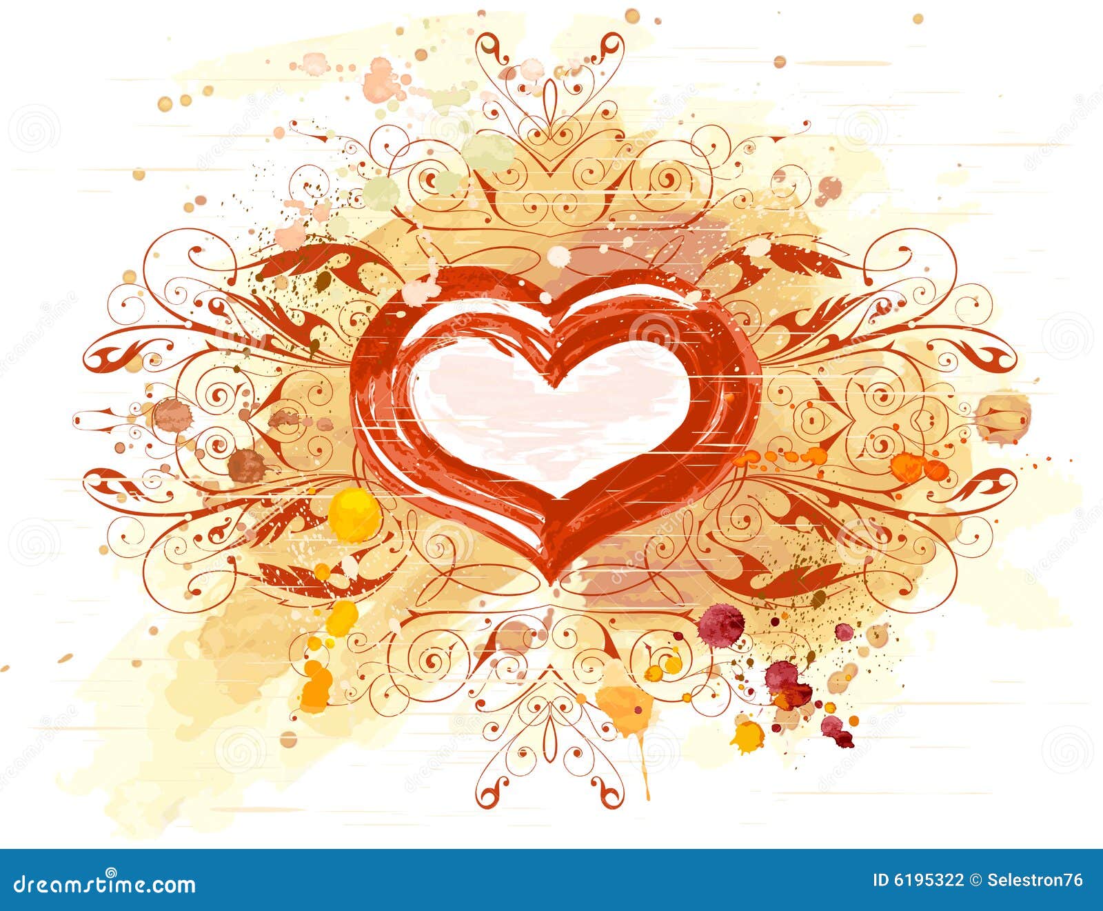 Heart & Vintage Ornament Stock Vector - Illustration of heart, design ...