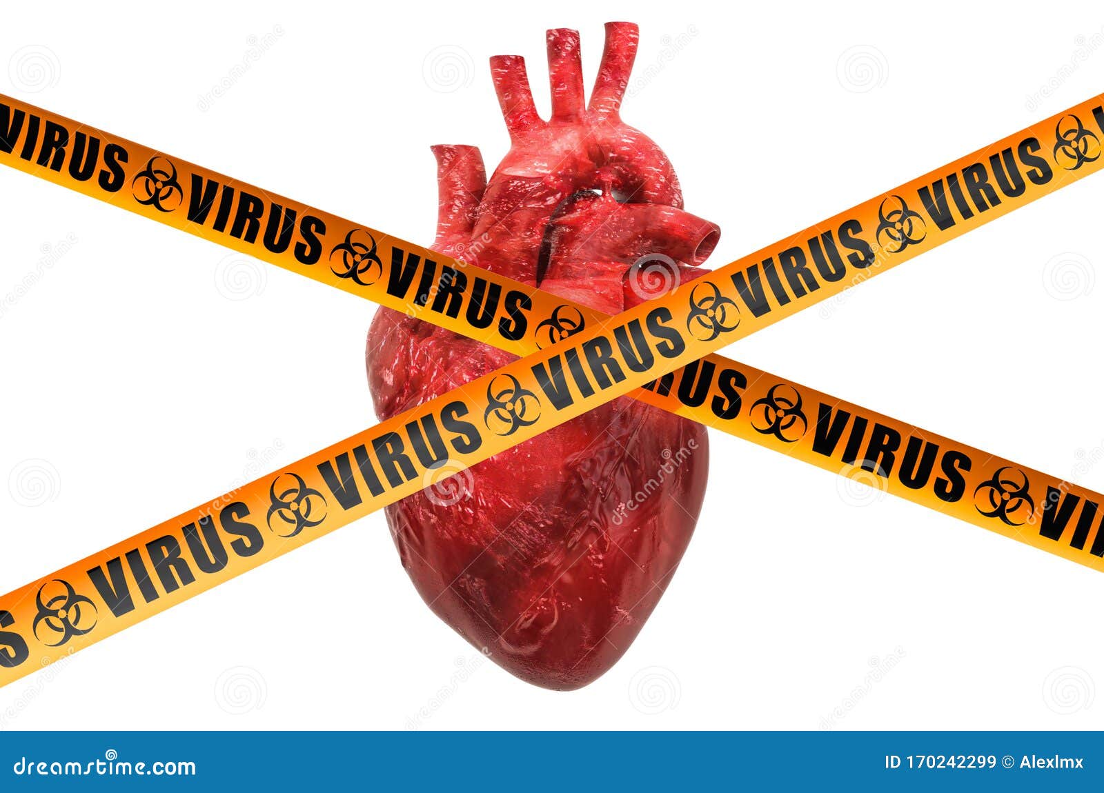 Heart Viruses Concept, 3D Rendering Stock Illustration - Illustration ...