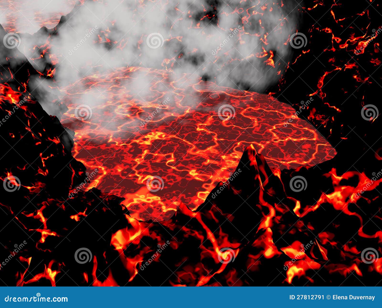 Heart of Volcano - 3D Render Stock Illustration - Illustration of ...