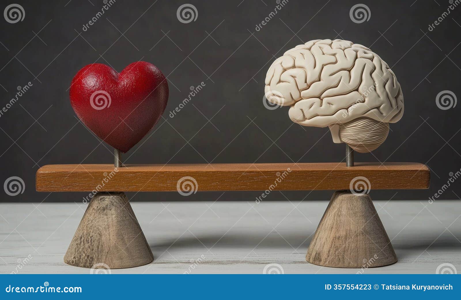 Heart Vs Brain Balance Concept, Symbolizing Emotional Intelligence And ...