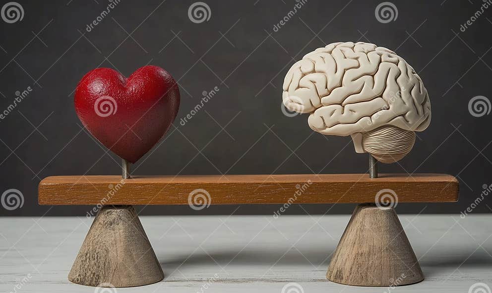 Heart Vs Brain Balance Concept, Symbolizing Emotional Intelligence and ...