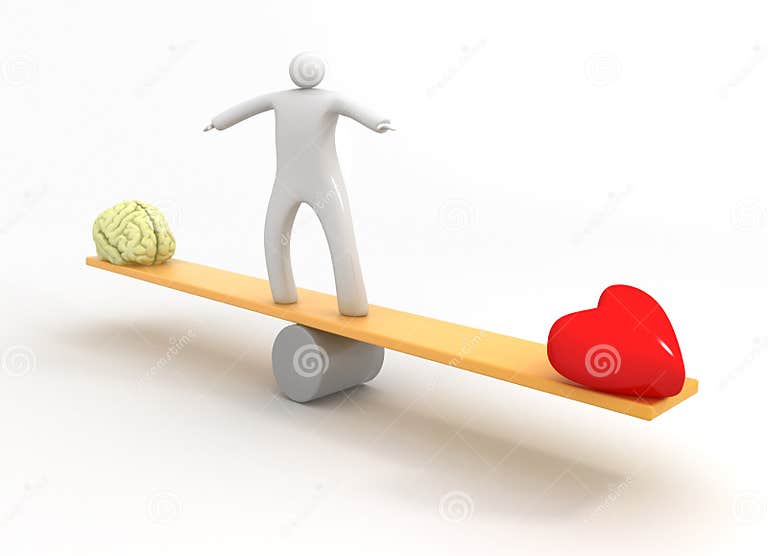 Heart vs Mind stock illustration. Illustration of brain - 28441236