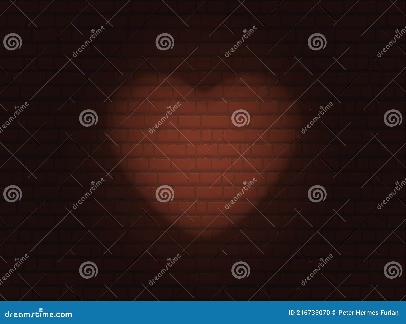 Heart Wall Brick Wall Spotlight Health Shadow Stock Vector ...