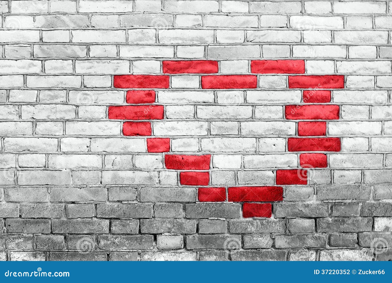 Heart on wall stock photo. Image of draw, valentine, brick - 37220352