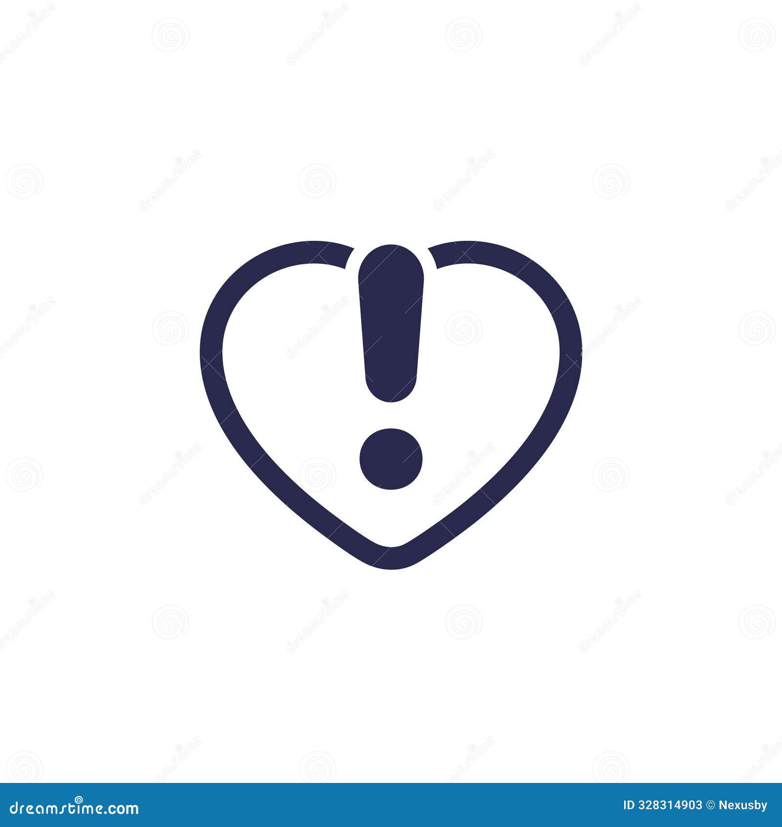 Heart Warning Icon on White, Vector Stock Vector - Illustration of ...