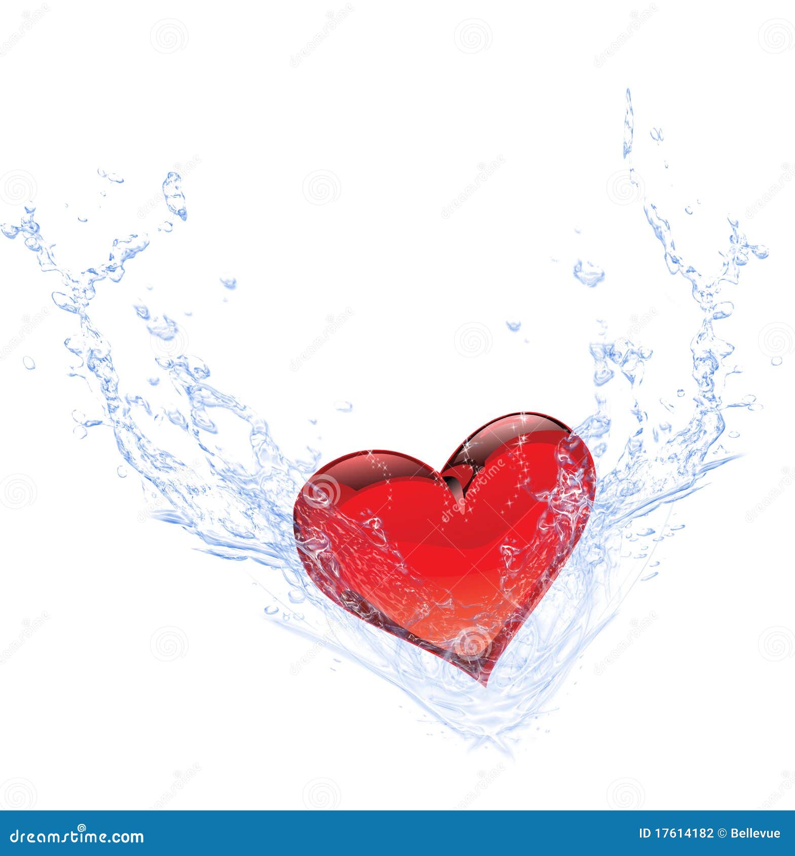 Heart and water drops stock illustration. Illustration of cute - 17614182