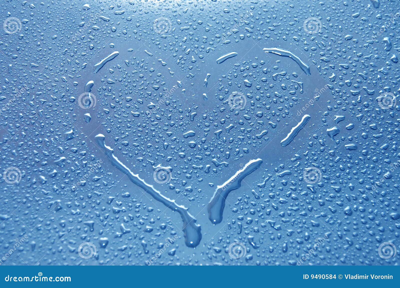 Heart between water drops stock photo. Image of bright - 9490584