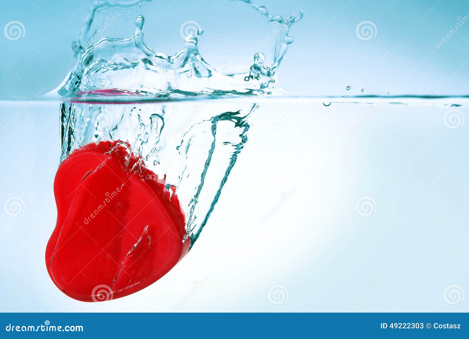 Heart in water stock image. Image of closeup, romance - 49222303