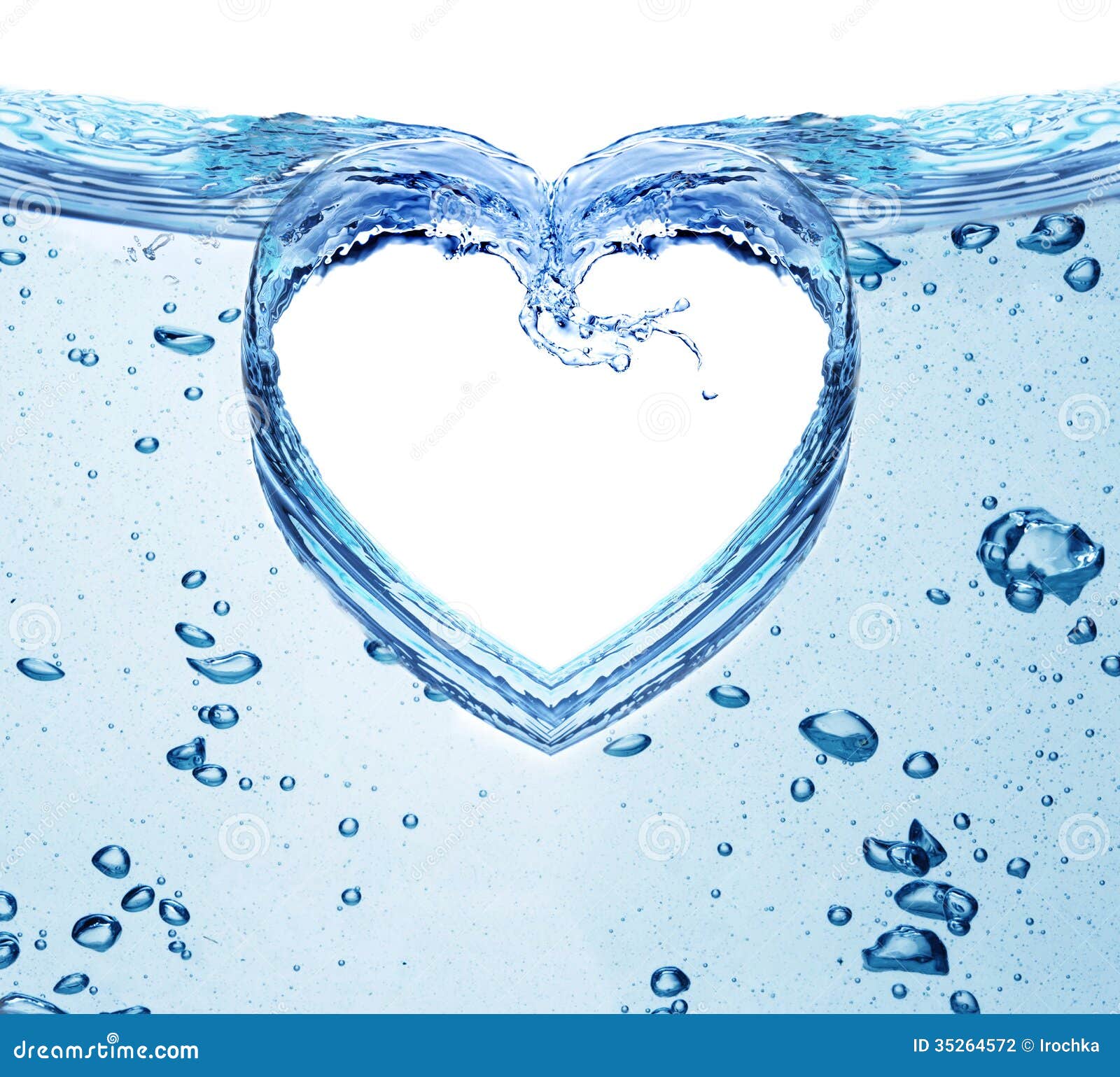 Heart from Water Splash with Bubbles Stock Photo - Image of clean, blue ...