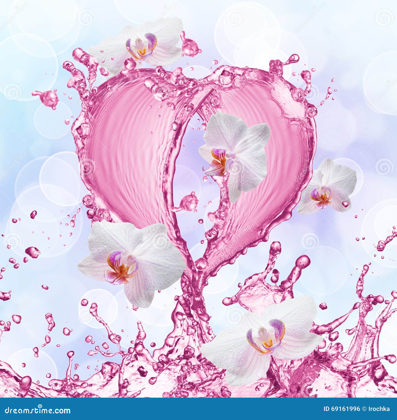 Heart from Water Splash with Bubbles Stock Photo - Image of flow ...