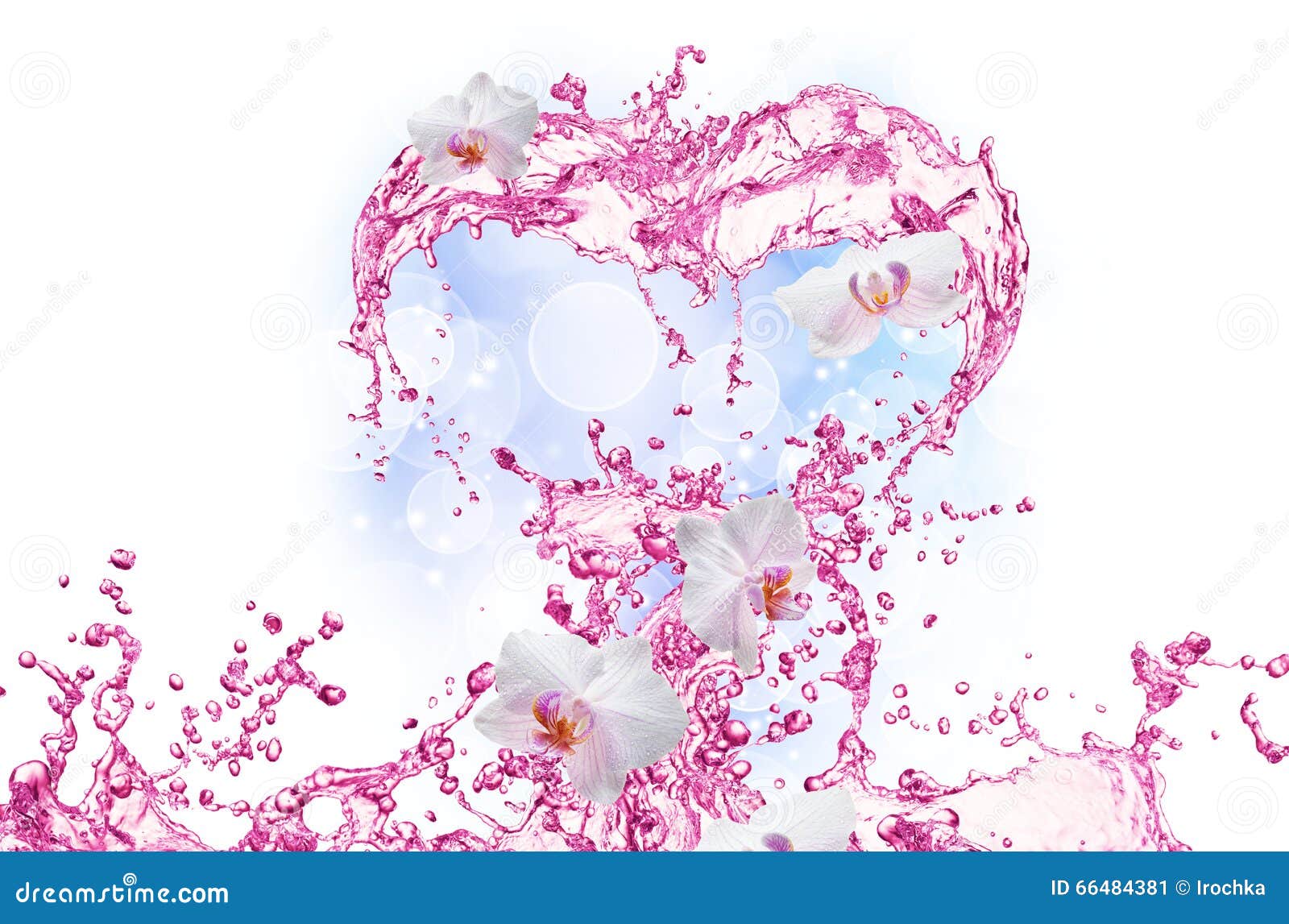 Heart from Water Splash with Bubbles Stock Image - Image of flowing ...