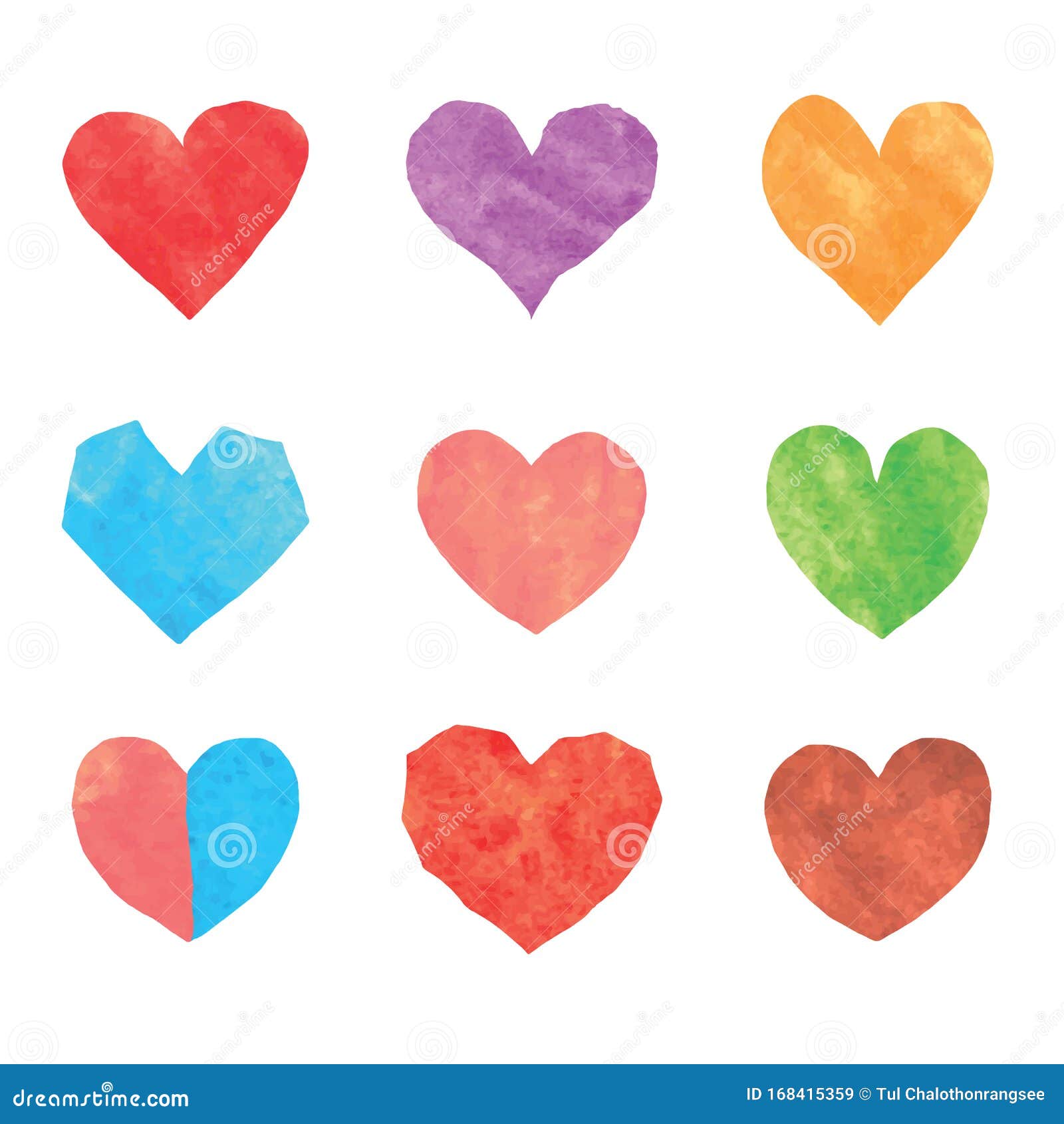 Heart watercolor design stock vector. Illustration of pink - 168415359