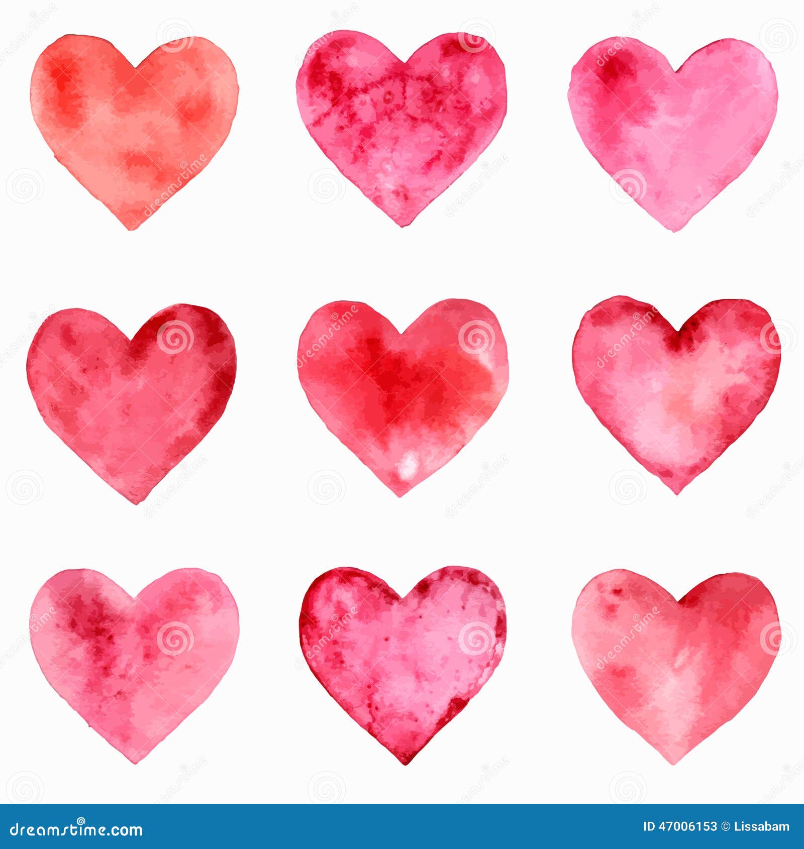Heart watercolor pattern stock vector. Illustration of pattern - 47006153