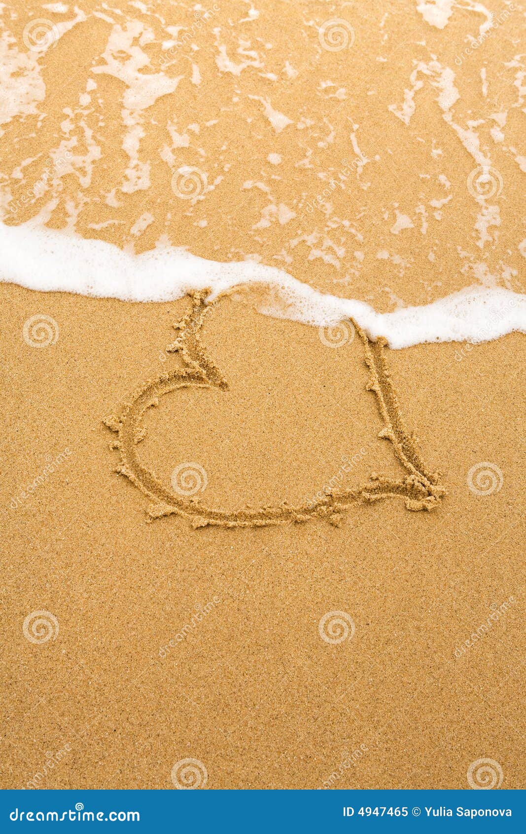 Heart and wave stock image. Image of edge, beach, detail - 4947465