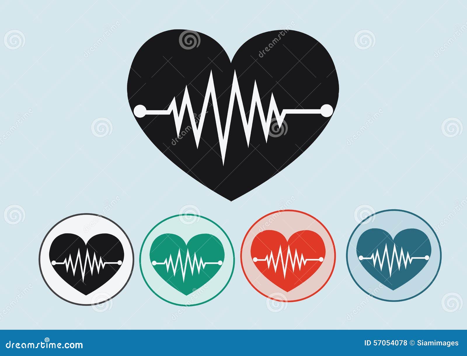 Heart wave icons stock illustration. Illustration of medical - 57054078