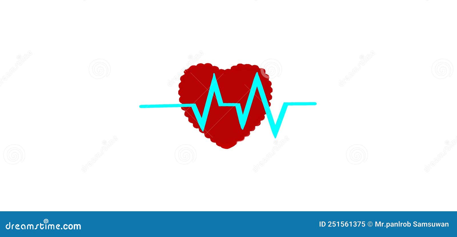 Heart Wave Pattern on White Background. Stock Illustration ...
