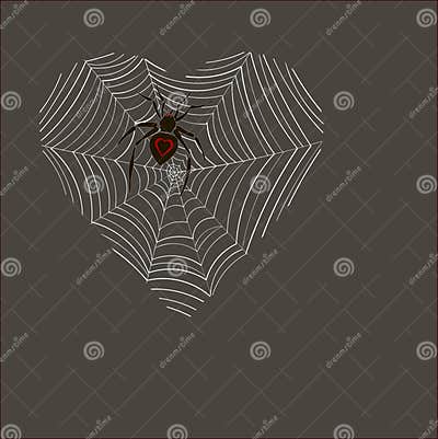 Heart from the Web with a Spider in the Middle Stock Vector ...