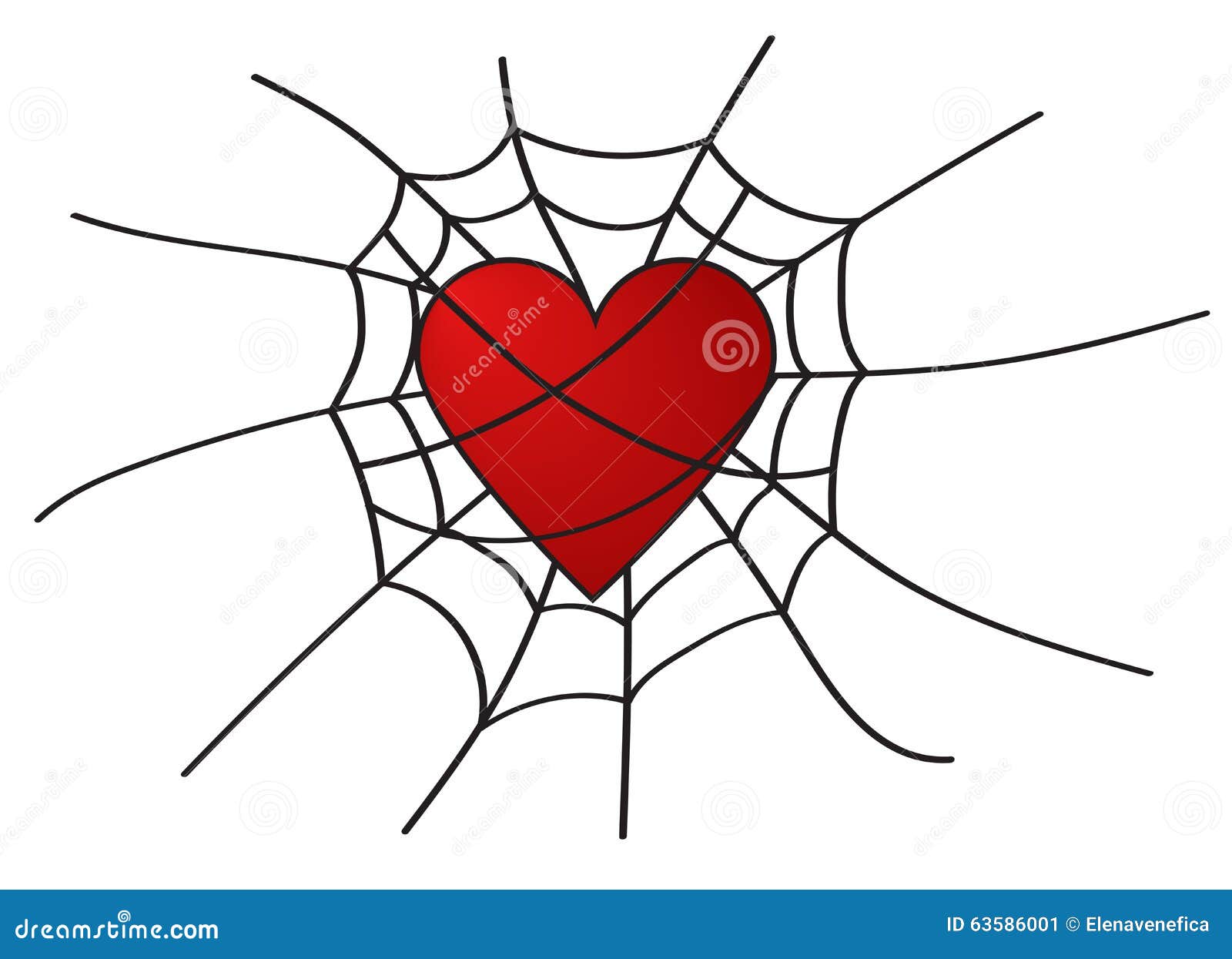Heart in Web on White Background Stock Vector - Illustration of pattern ...