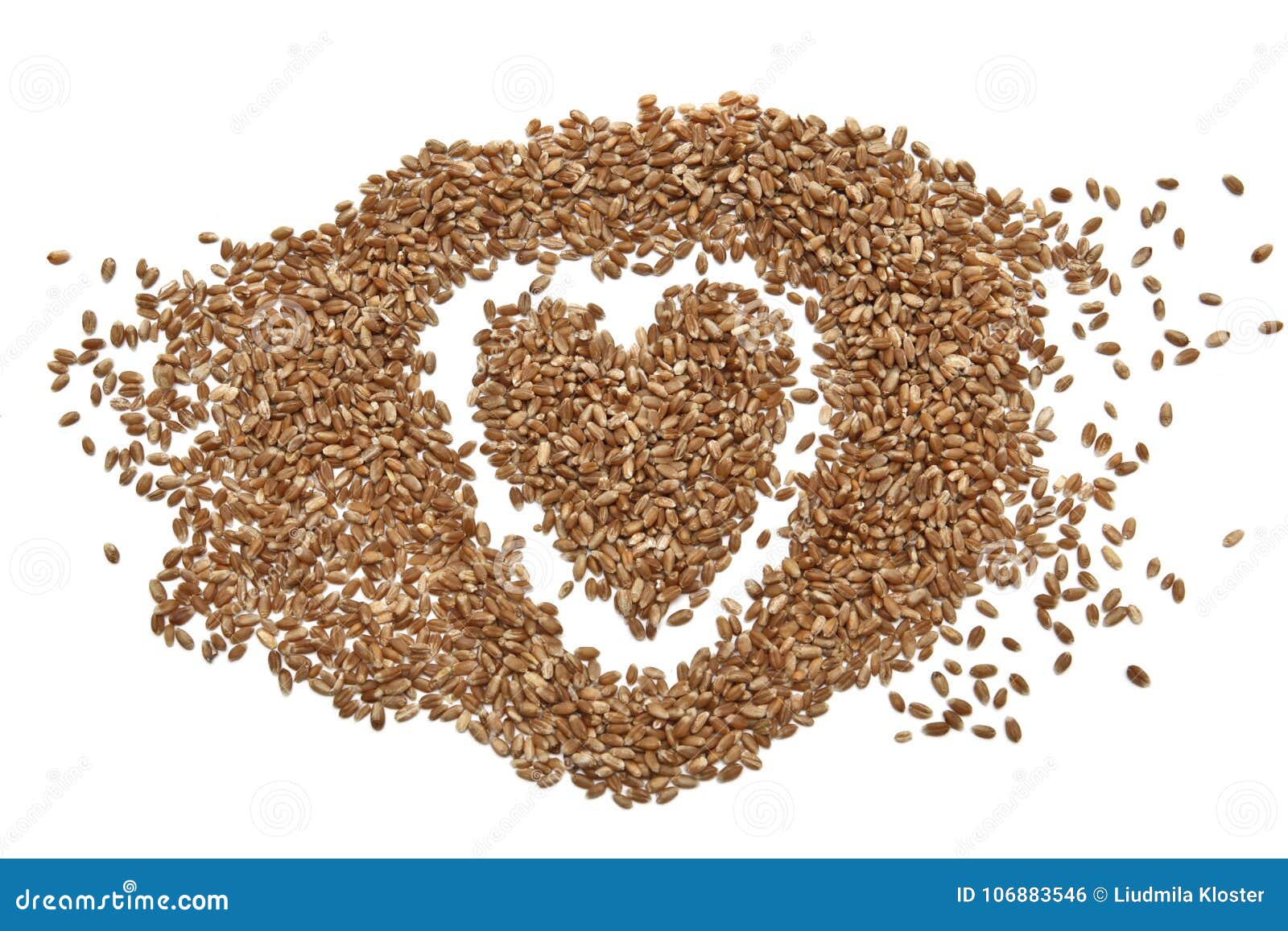 Heart of wheat grains stock photo. Image of form, nutrition - 106883546