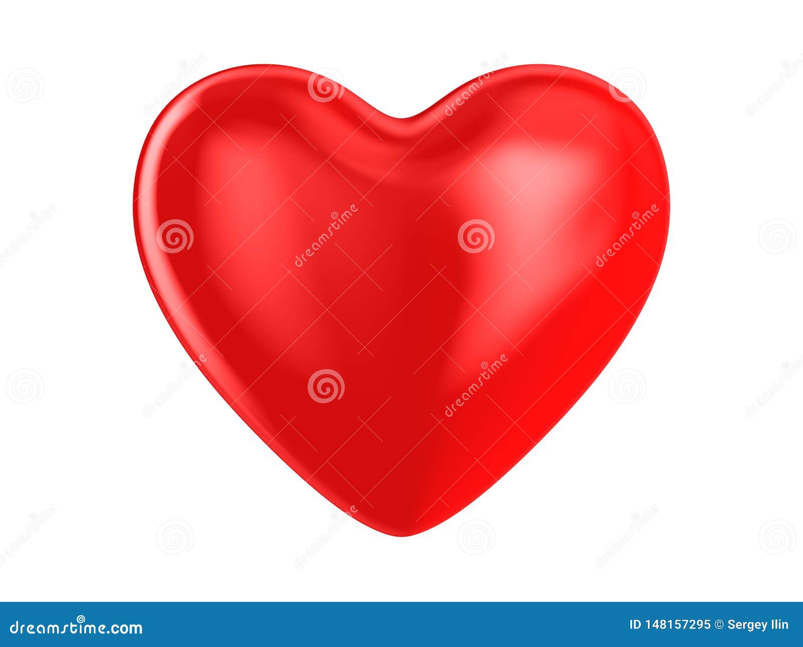 Heart on White Background. Isolated 3D Illustration Stock Illustration ...