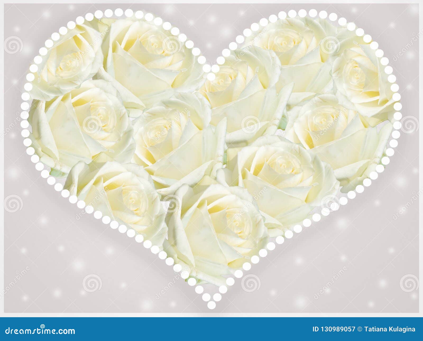 Heart with white roses. stock image. Image of element - 130989057