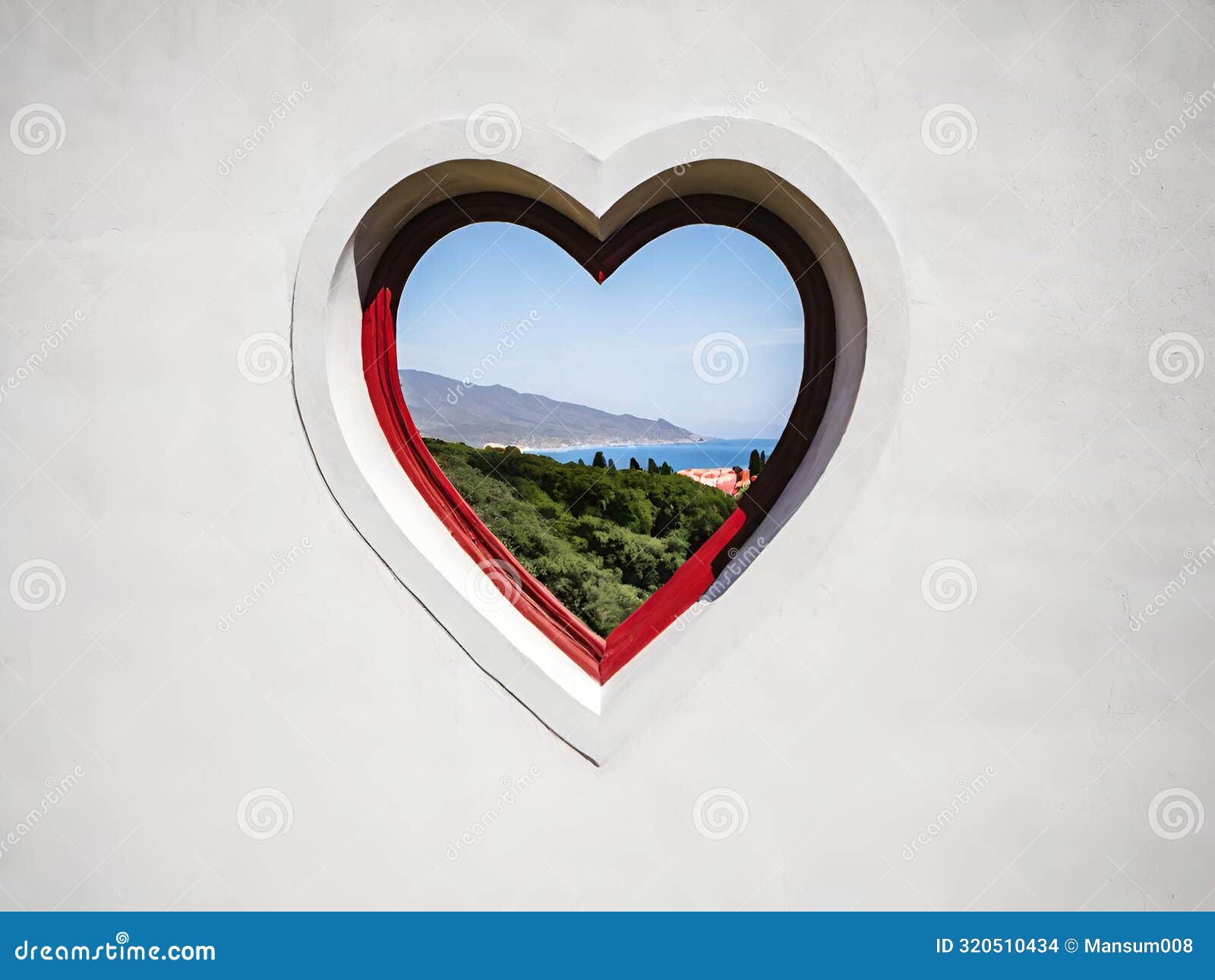 Heart Window on Cement Wall Stock Illustration - Illustration of ...