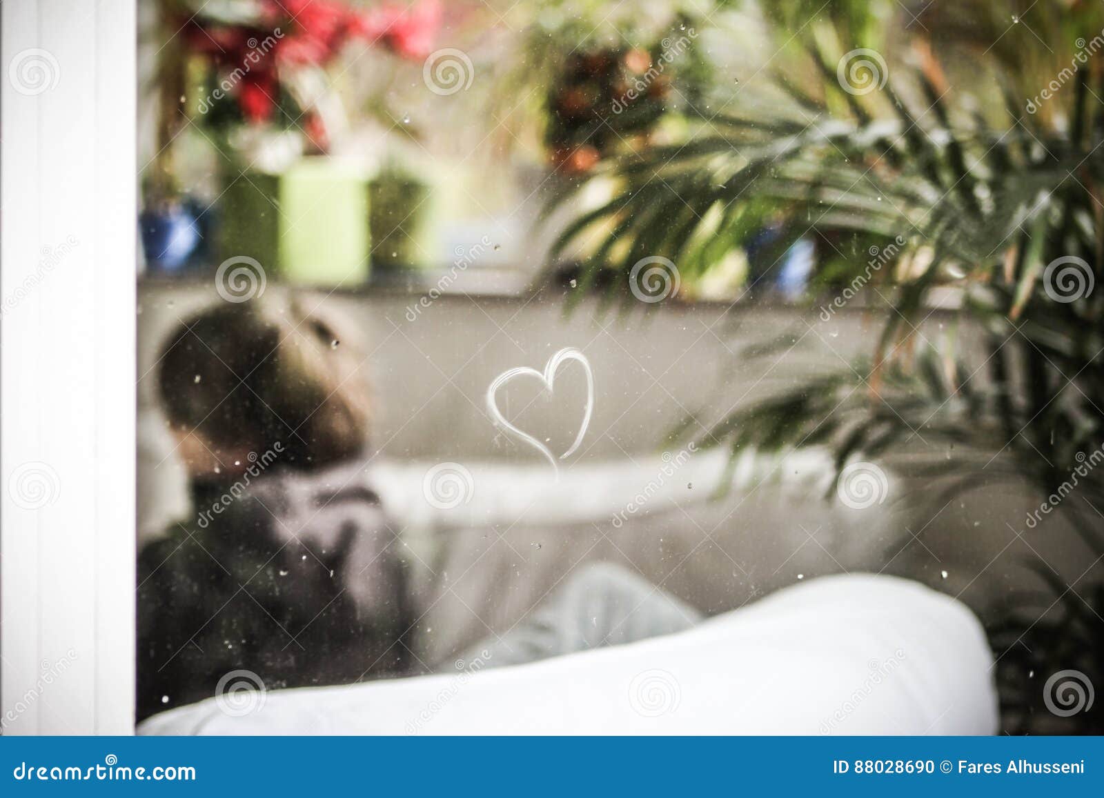 A heart on the window stock photo. Image of symbol, transparent - 88028690