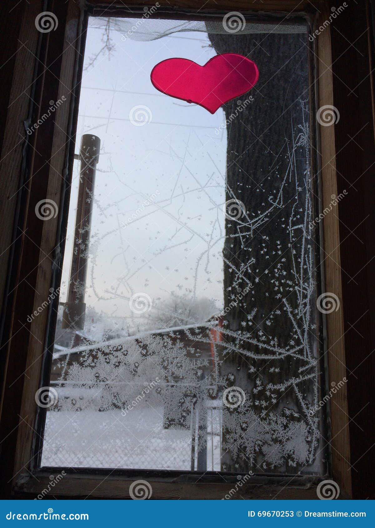Heart on the window stock image. Image of love, morning - 69670253