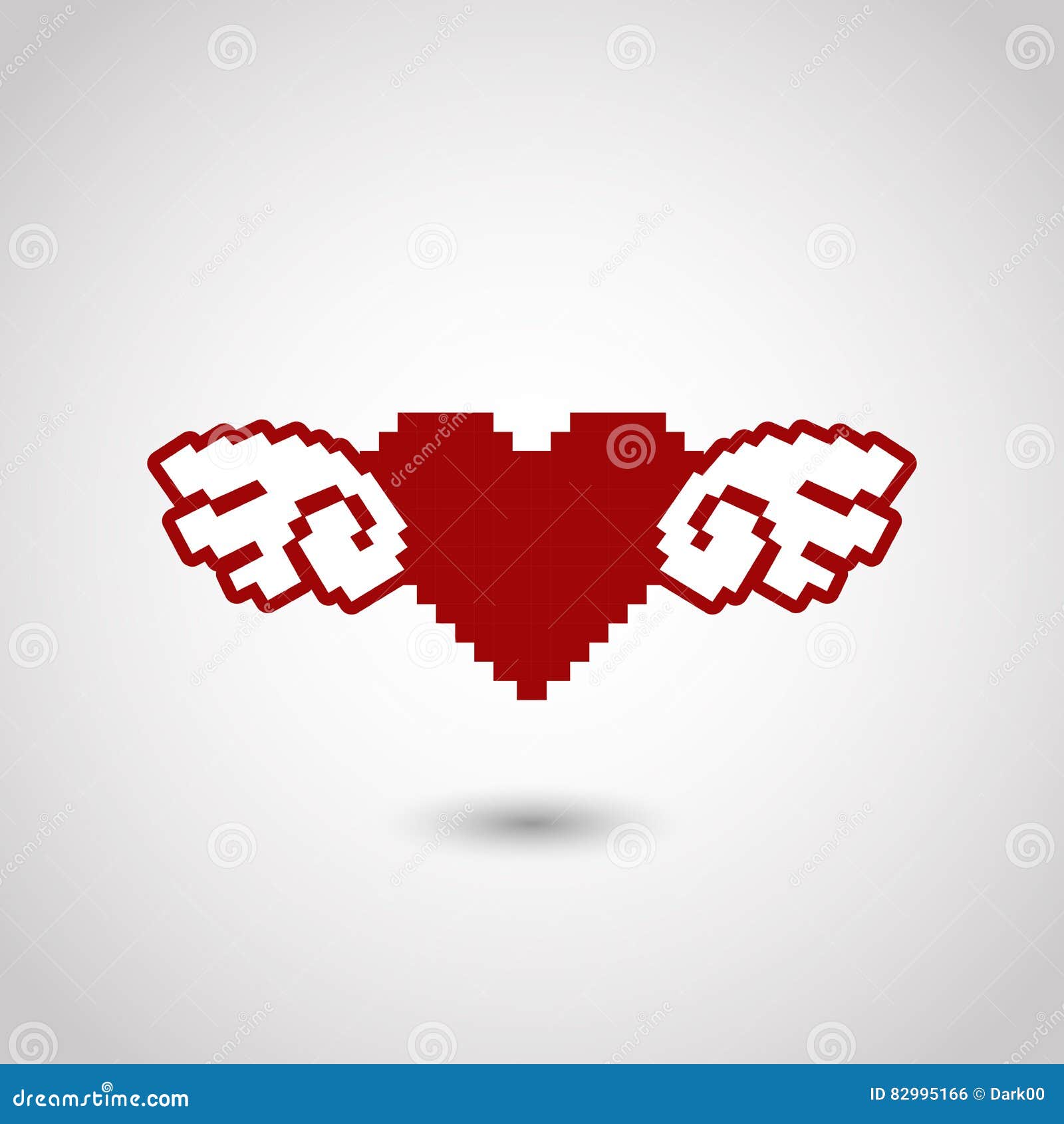 Heart with Wings in Style of 8-bit Game. Stock Illustration ...