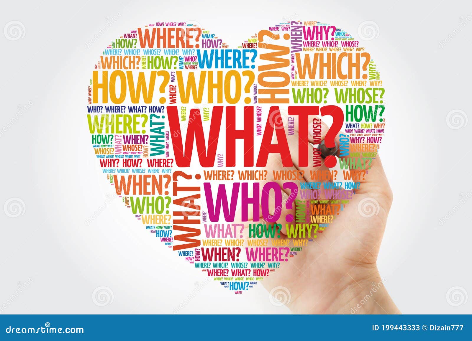 Heart Word Cloud with Questions Stock Illustration - Illustration of ...