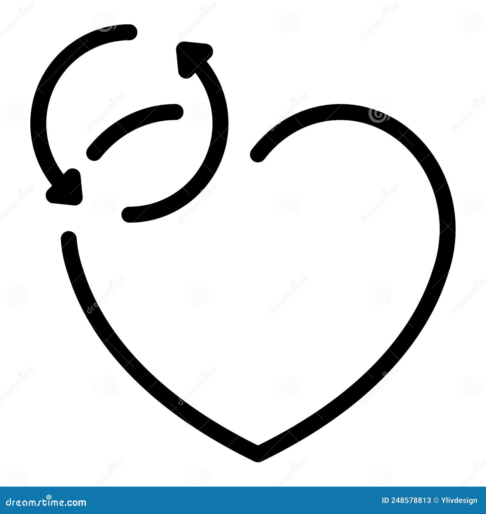 Heart Work Icon Outline Vector. Human System Stock Vector ...